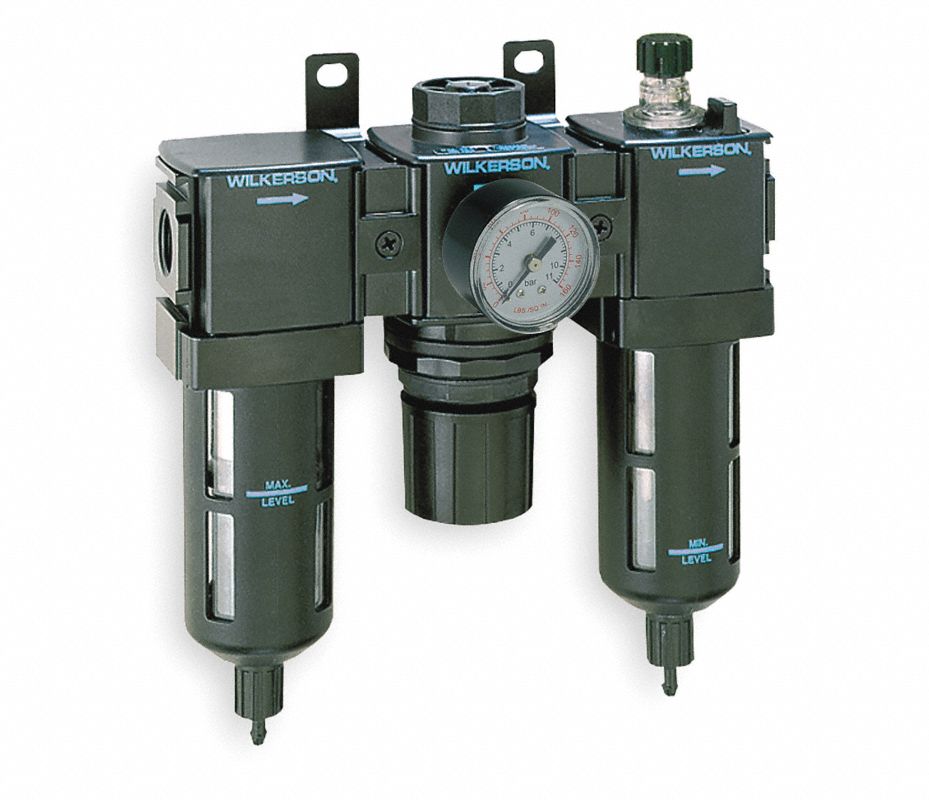 WILKERSON Filtro/Regulador/Lubricador, 1/4" NPT, Rango de Ajuste 0 a 125 psi - 6B305 | C18-02 ...
