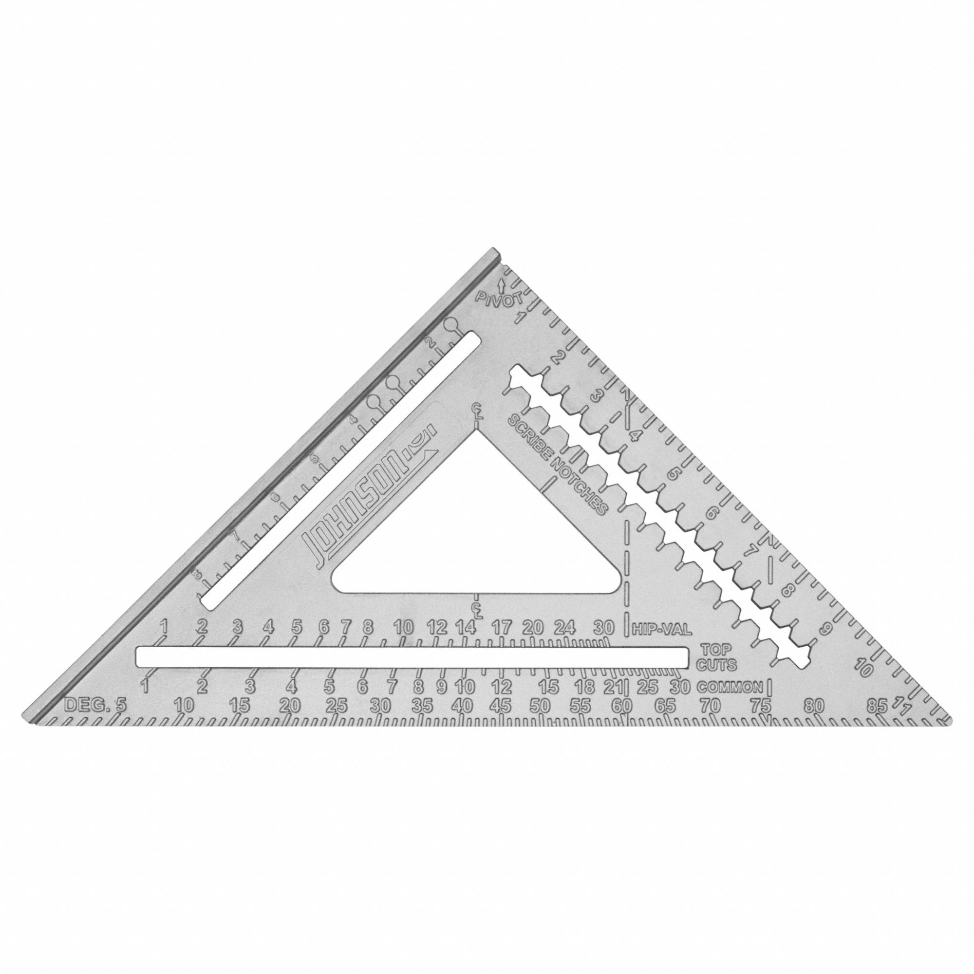 JOHNSON LEVEL, 1 3/4 in – 9 in, 5/16 in Center-to-Edge Heel Wd, Rafter ...