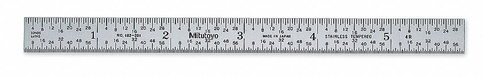 MITUTOYO Steel Rule, Flexible, 6 In, 8/16/32/64ths - 6C289|182-201 ...