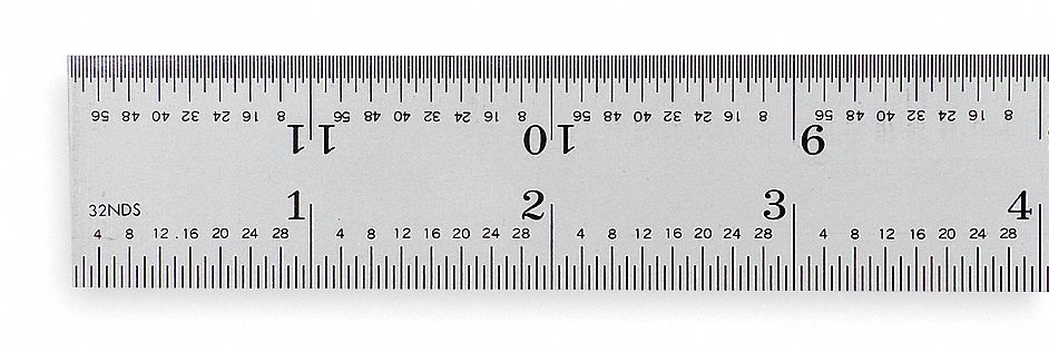 MITUTOYO Steel Rule, Rigid, 12 In, 8/16/32/64ths - 6C302|182-121 - Grainger