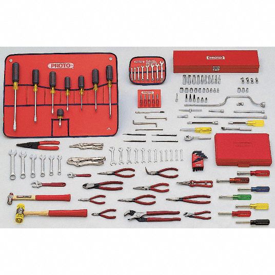 PROTO, 129 Total Pcs, SAE, Master Tool Set - 6C344|J99100 - Grainger