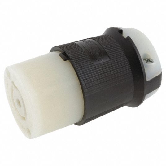 HUBBELL Locking Connector: L22-20R, 20, 277/480V AC, 4 Poles, Black ...