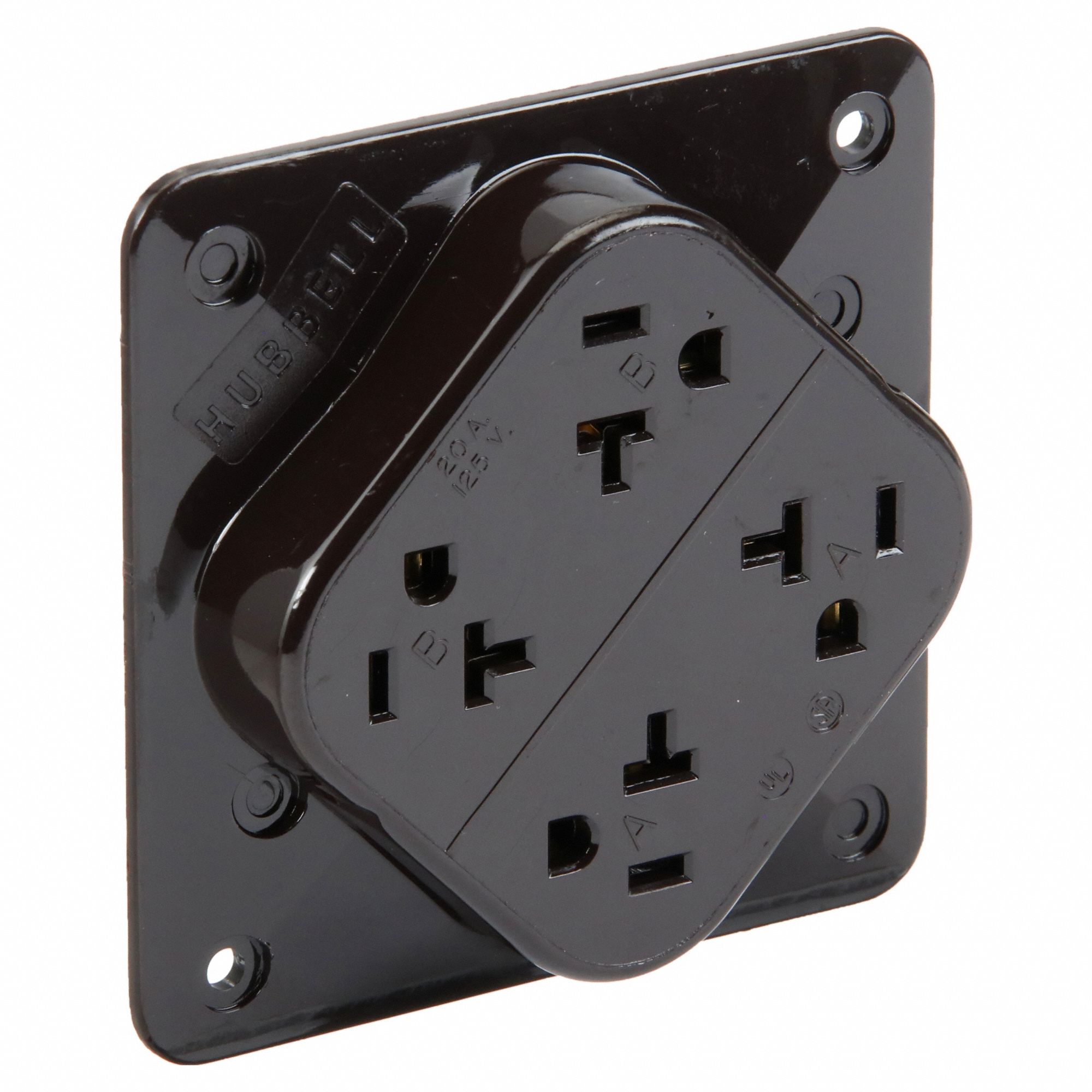 HUBBELL, Quad, Brown, Receptacle - 6C565|HBL420 - Grainger
