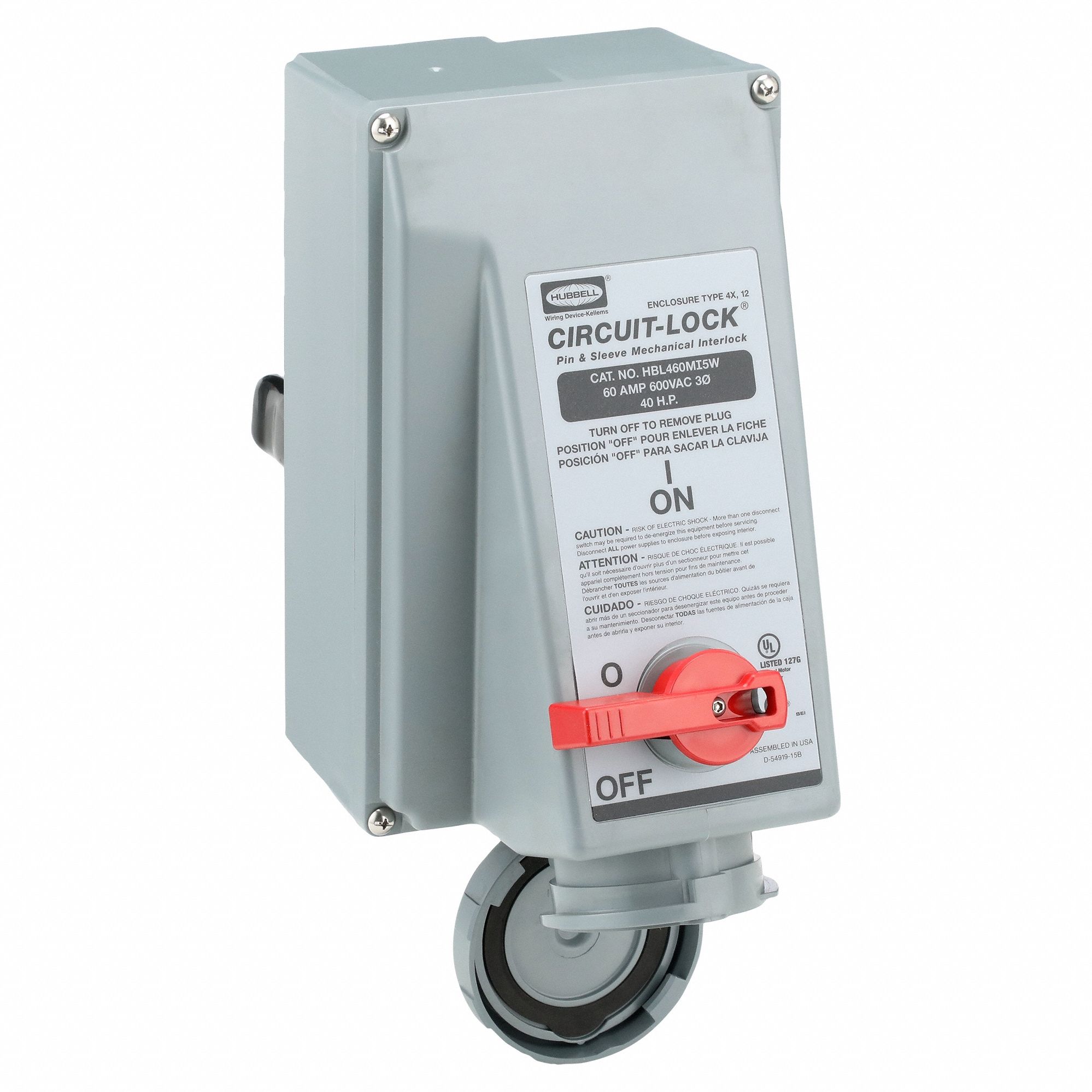 Non-Fused, 60 A, Mechanical Interlock Device - 6C581|HBL460MI5W - Grainger