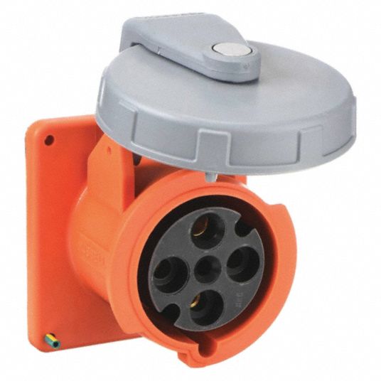 60 A, 600V AC, Watertight Pin and Sleeve Receptacle - 6C585|HBL460R12W ...