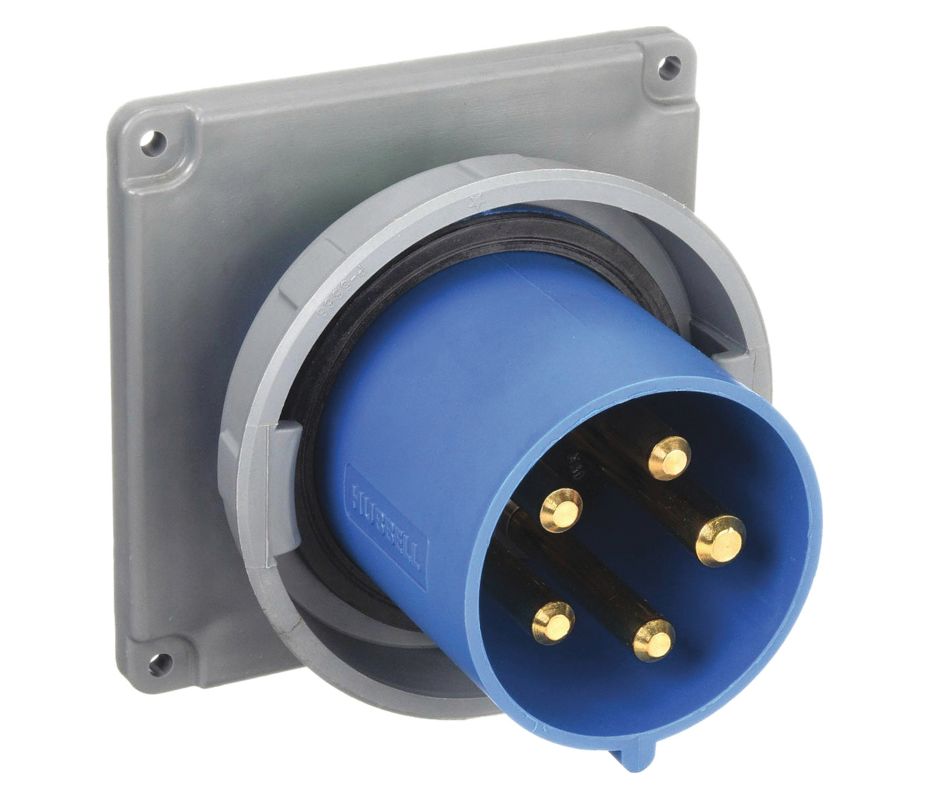 HUBBELL Entrada Manga y Pasador IEC,Amp 100 - 6C591 | HBL5100B9W ...