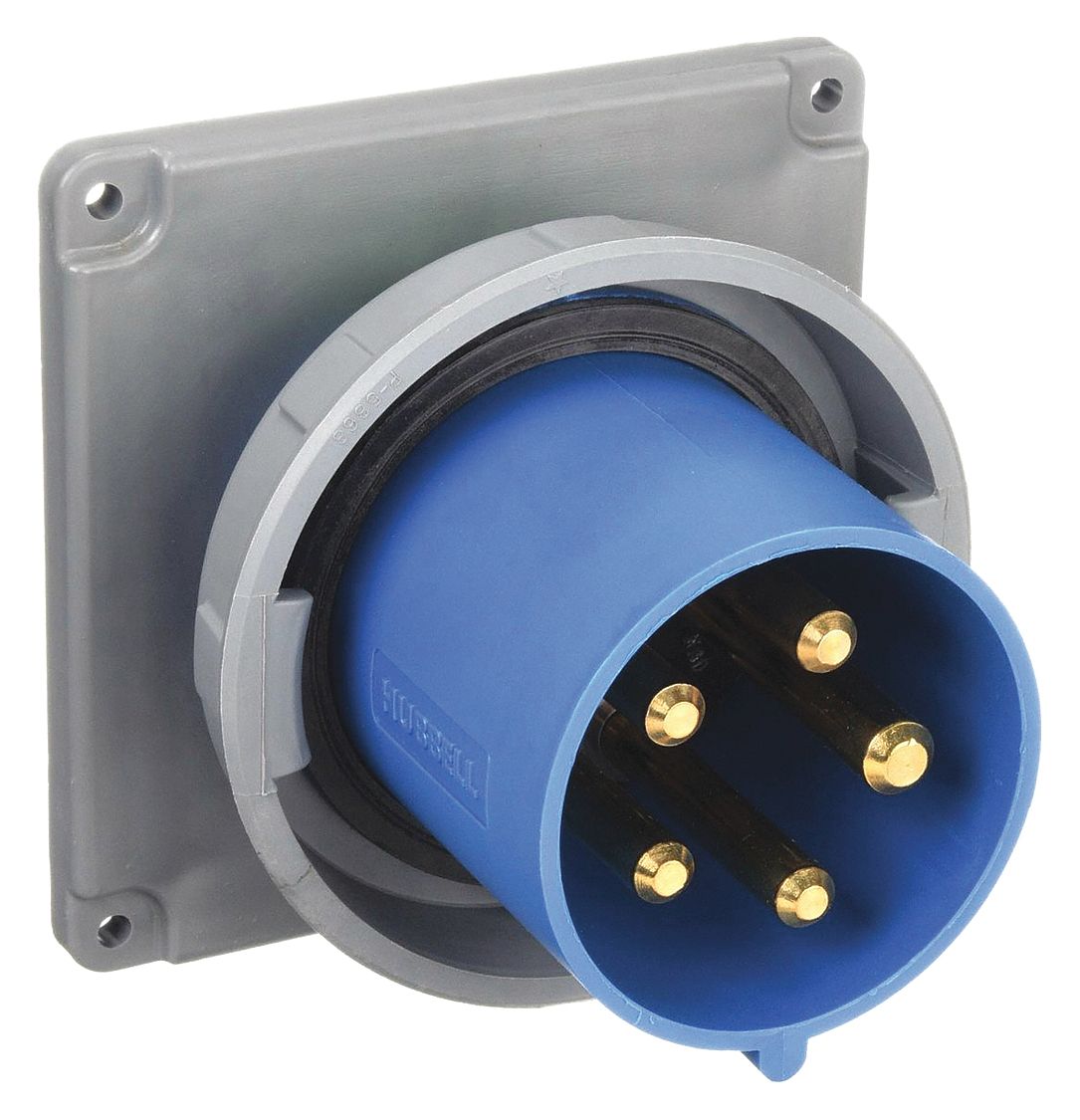 100 A 120 208V AC Watertight Pin And Sleeve Inlet 6C591 HBL5100B9W
