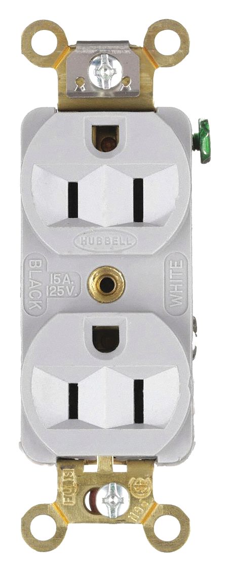 Duplex, 5-15R, Receptacle - 6C597|HBL5252GY - Grainger