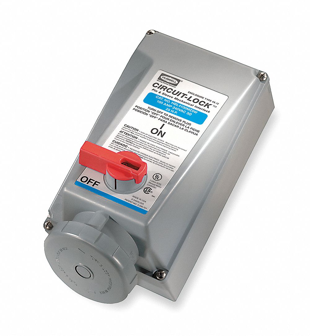 Circuit-lock Watertight Mechanical Interlock Device, Unfused, Pin and ...