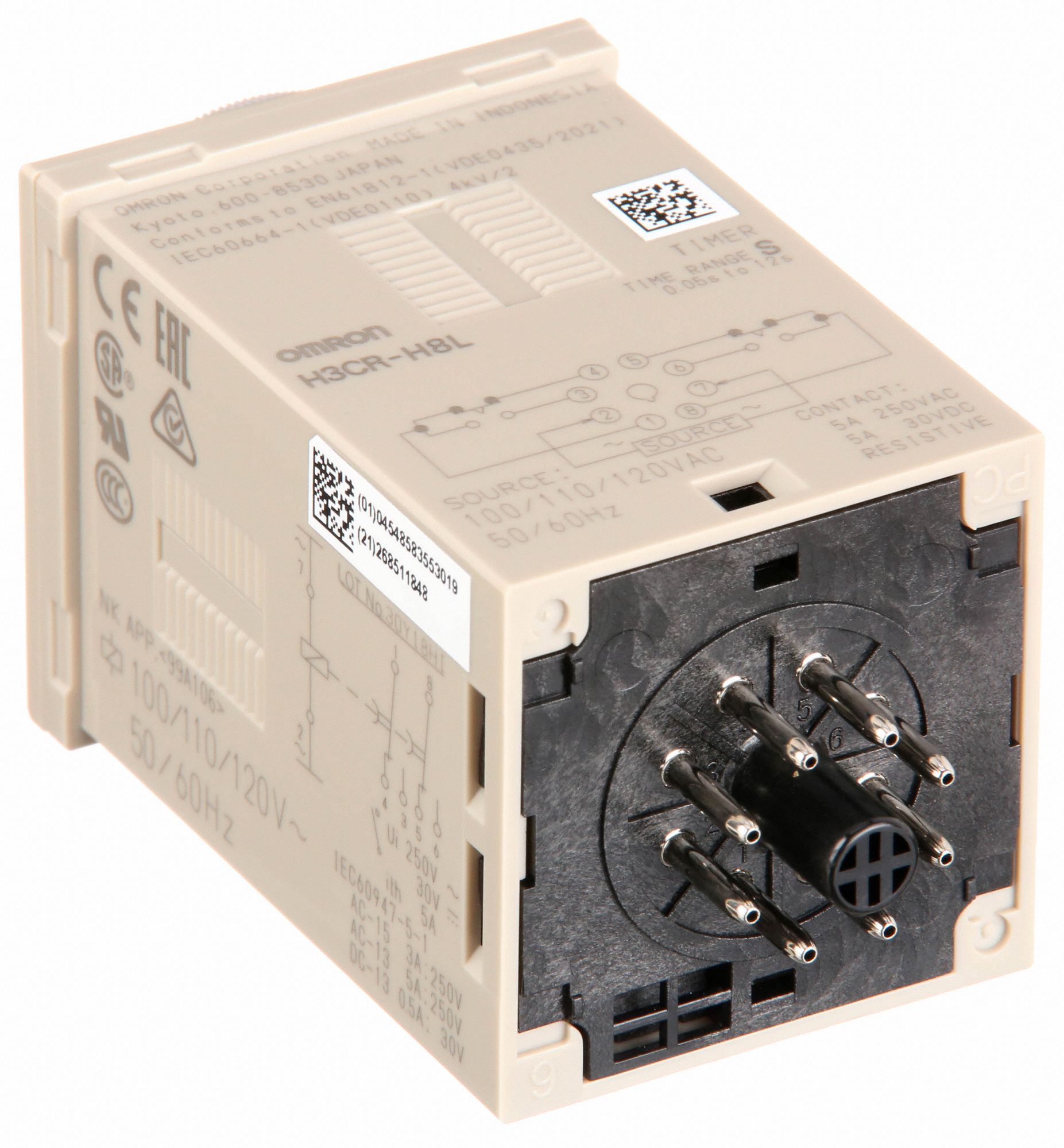 OMRON Single Function Time Delay Relay: 8 Pins - Relay, Rotary Knob ...