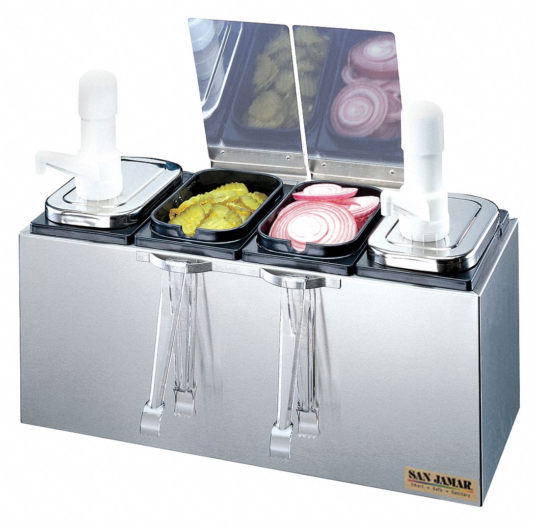 Condiment Center, Countertop, 21 1/2 in Overall Depth, 12 1/4 in ...