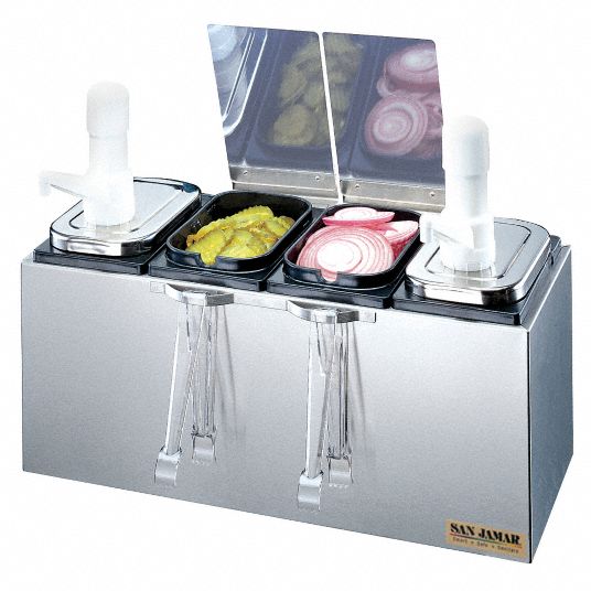 Condiment Center, Countertop, 21 1/2 in Overall Depth, 12 1/4 in ...