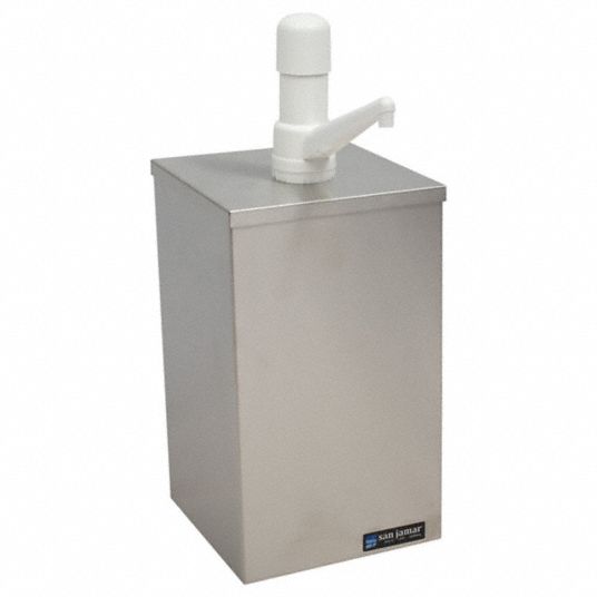 SAN JAMAR, 1 Compartment, 1 gal Capacity, Condiment Pump with Box ...