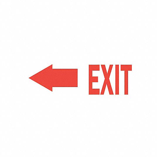 Polyester, Exit Sign, 10" Width, 7" Height, Double-Sided No, Adhesive ...