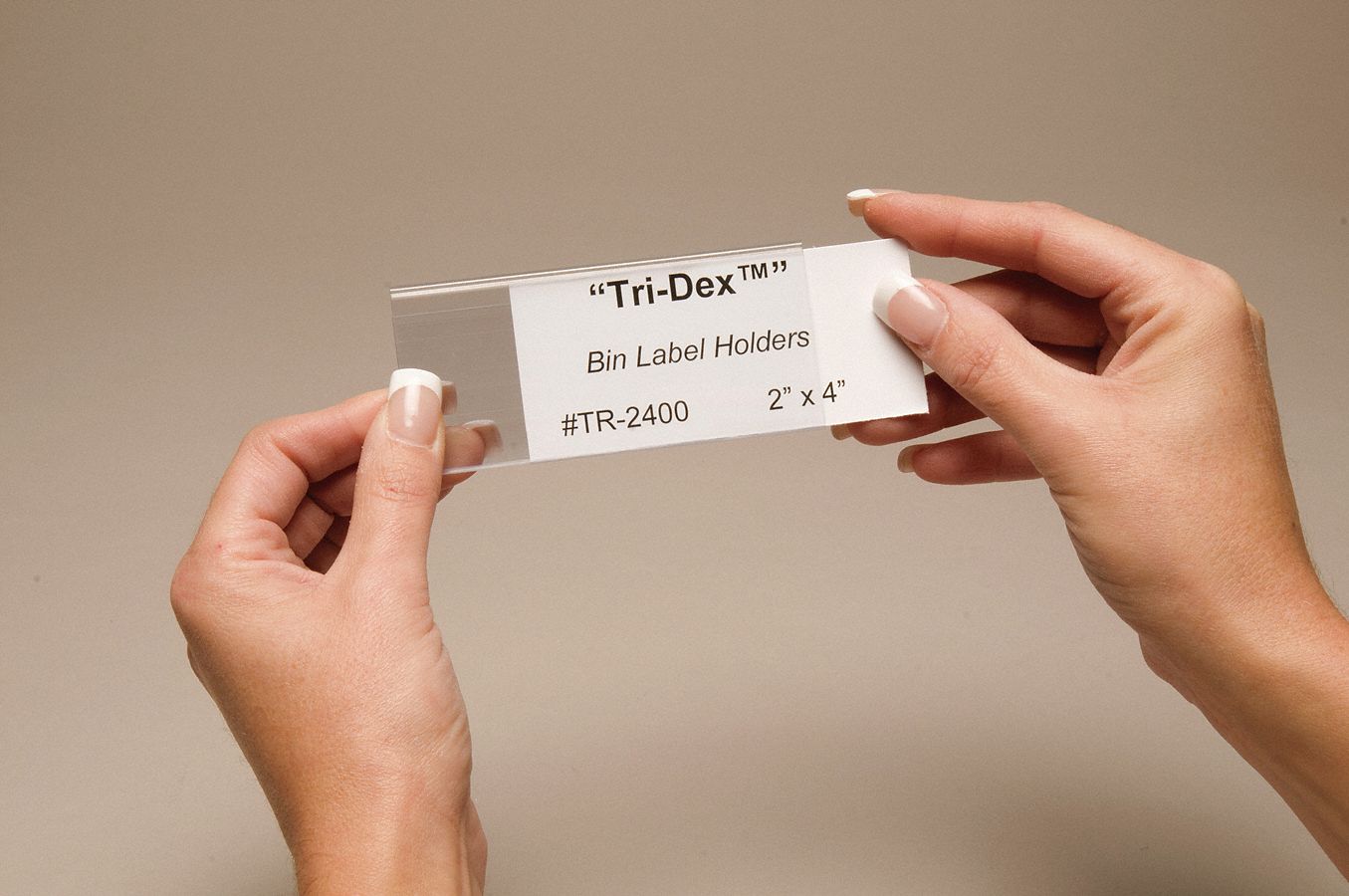 TRI-DEX Label Holder: 4 in x 1 7/8 in, Clear, Slide-In, 25 Label ...