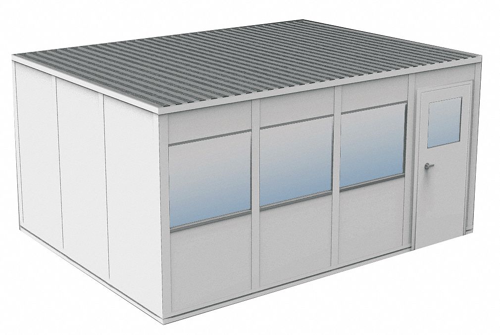 Modular InPlant Office,3Wall,12x16,Steel - Grainger