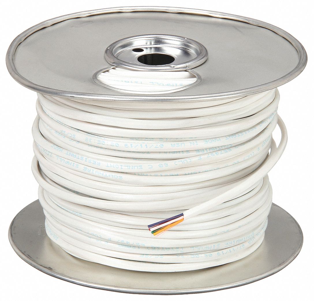 SOUTHWIRE, 18 AWG Conductor Size, 5 Conductors, Thermostat Wire - 6CGV5 ...