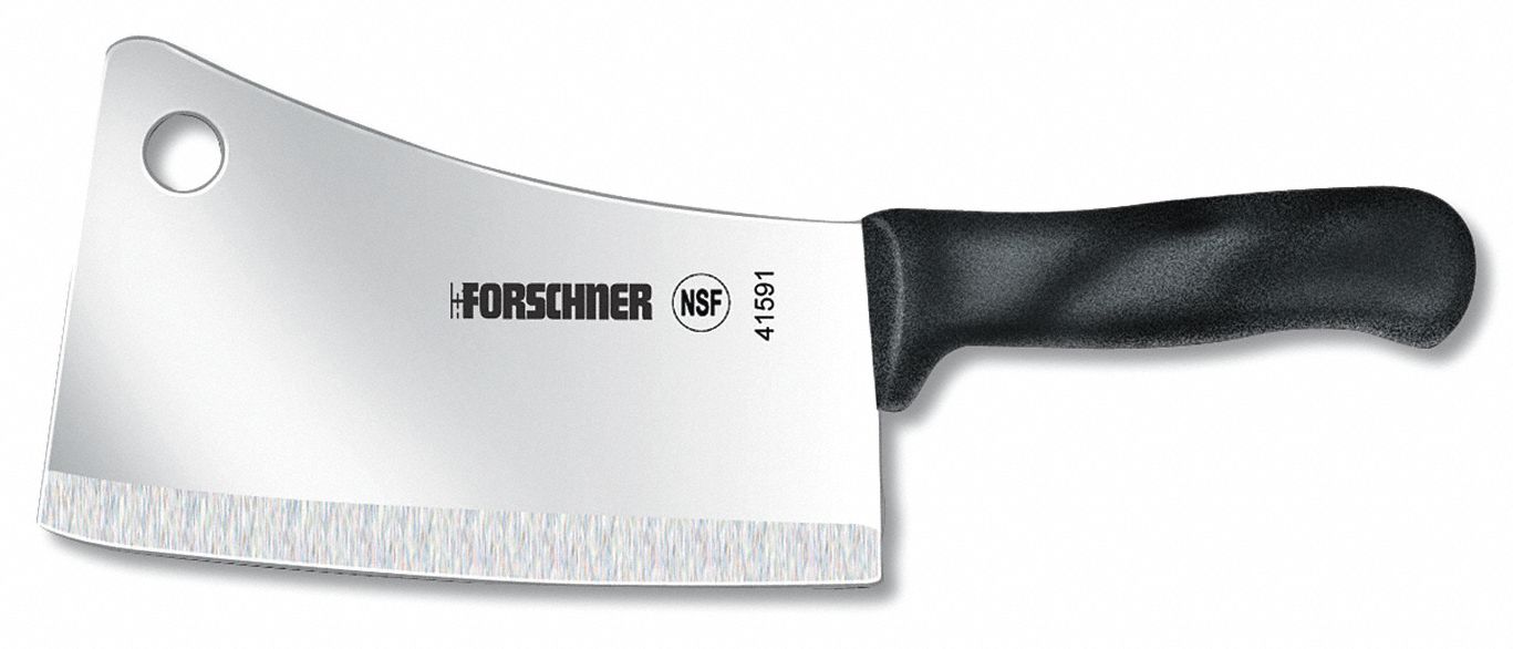 12 in Kitchen Cleaver, Black - Grainger