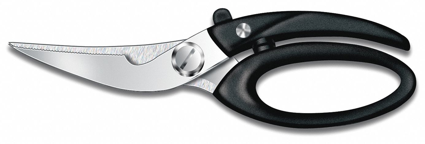 Poultry Shear, Ambidextrous, Straight, 6 in Overall Length, 4 in Length ...