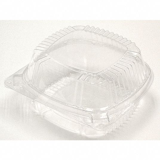 Plastic Square Carry-Out Food Container, Clear, 500 PK - Grainger