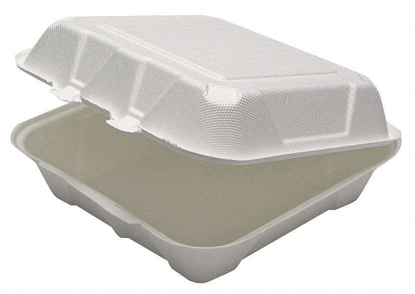 Paper Square Carry-Out Food Container, White, 150 PK - Grainger