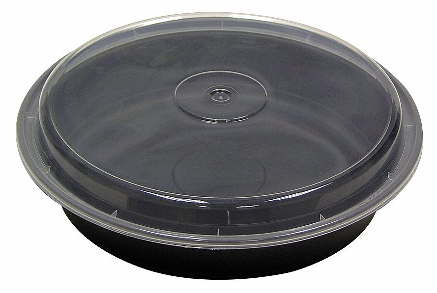 1 7/8 in PET Plastic Carry-Out Food Container, Black/Clear; PK150 ...