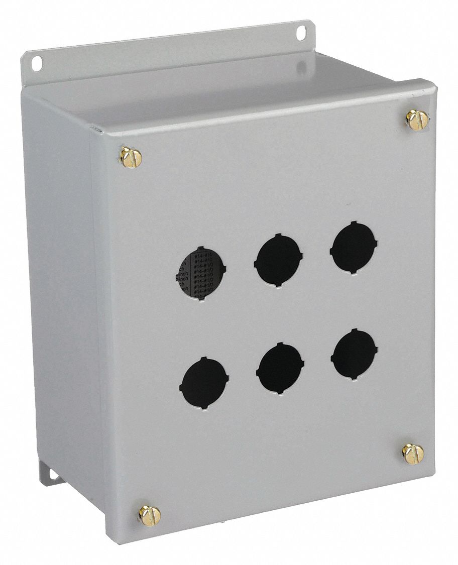 GE, 22mm, 6 Holes, Push Button Enclosure - 6CJX7|OBSOLETE - Grainger