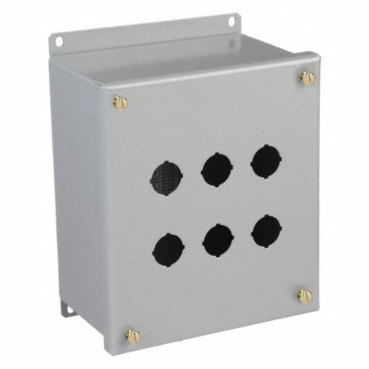GE, 22mm, 6 Holes, Push Button Enclosure - 6CJX7|OBSOLETE - Grainger