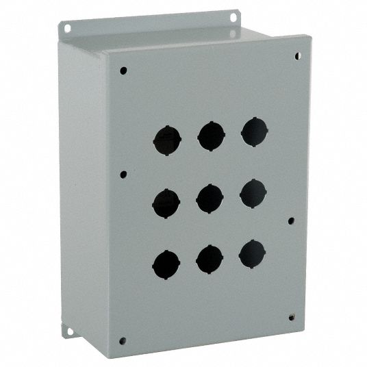 GE, 22mm, 9 Holes, Push Button Enclosure - 6CJX9|OBSOLETE - Grainger