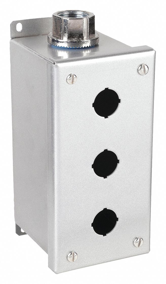 GE, 22mm, 3 Holes, Push Button Enclosure - 6CJZ3|OBSOLETE - Grainger