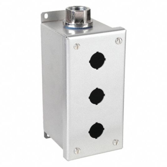 GE, 22mm, 3 Holes, Push Button Enclosure - 6CJZ3|OBSOLETE - Grainger