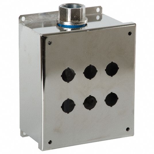 GE, 22mm, 6 Holes, Push Button Enclosure - 6CJZ7|OBSOLETE - Grainger