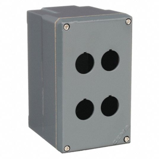 ABB, 22mm, 4 Holes, Push Button Enclosure - 6CKC9|080SP-4M - Grainger