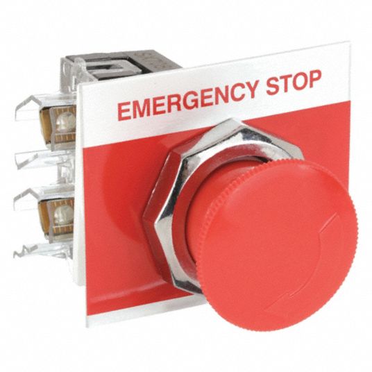 GE, Mushroom Head Profile, Metallic, Mushroom Head Push Button - 6CKH3 ...