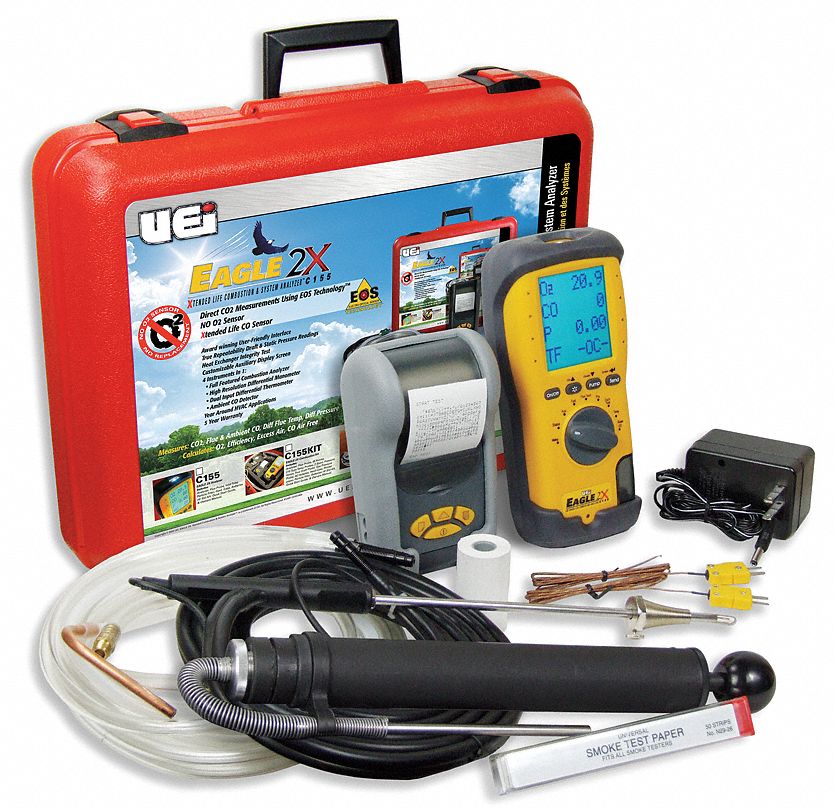 Combustion Analyzer Kit,Oil Service,LCD - Grainger