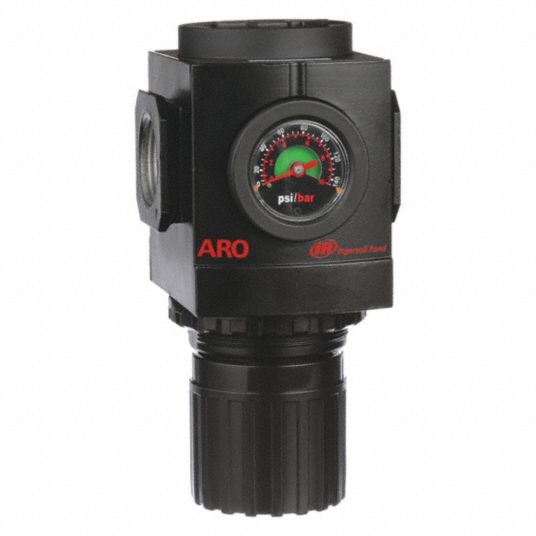 ARO Compressed Air Regulator: Aluminum, 1 in NPT, 290 cfm, 0 psi to 140 ...