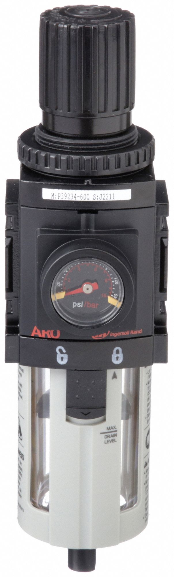 ARO, 1500 Series, 3/8 in NPT, Filter-Regulator - 6CRN4|P39234-600 ...