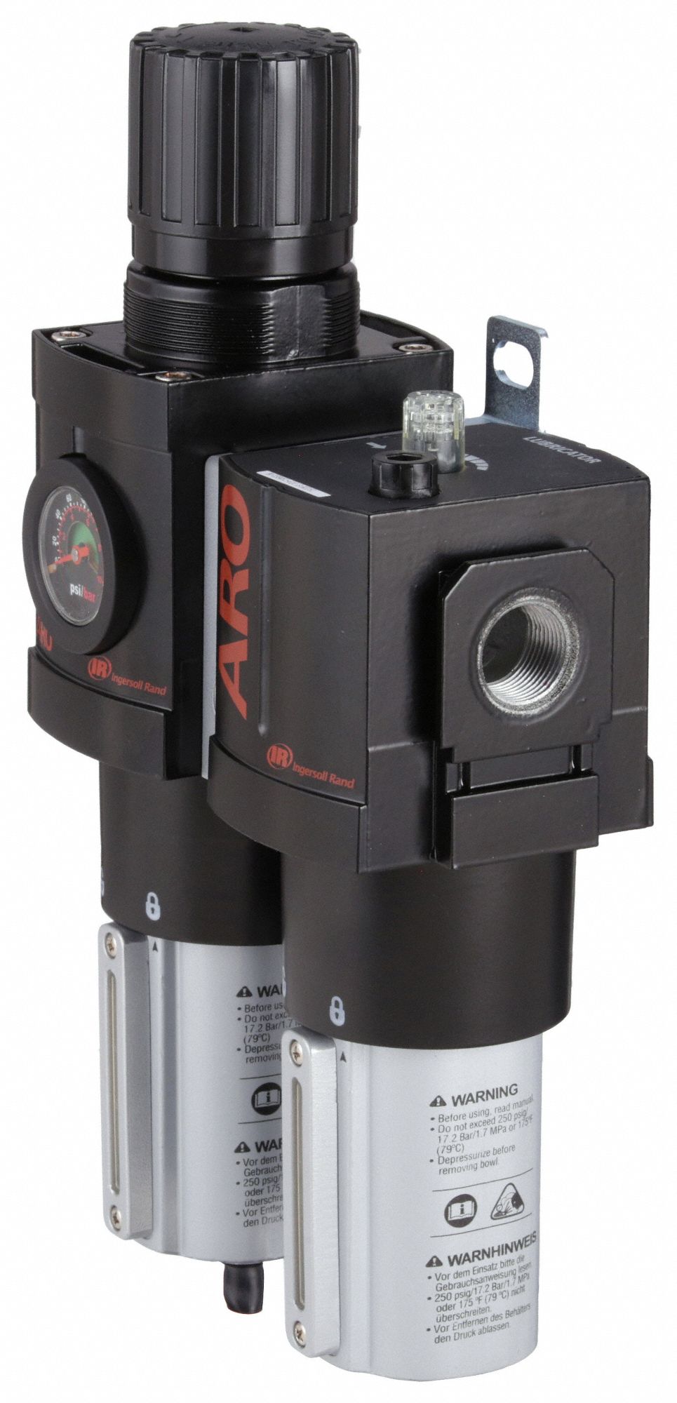 ARO Filter/Regulator/Lubricator: 3/4 in NPT, 201 cfm, 250 psi Max Op ...