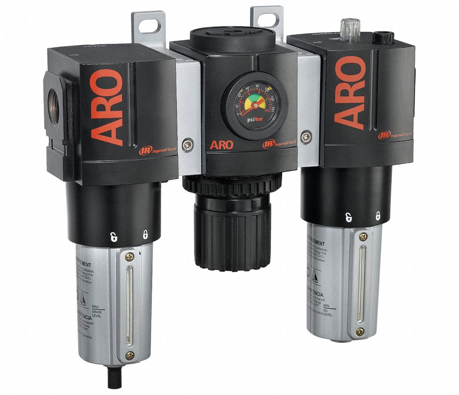 ARO Filtro/Regulador/Lubricador, 1/2" NPT, Rango de Ajuste 0 a 140 psi - 4PJP6 | C38341-810 ...