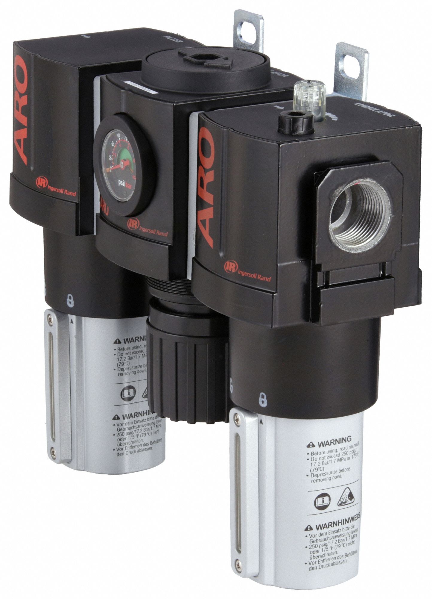 ARO Filter/Regulator/Lubricator: 1 in NPT, 215 cfm, 250 psi Max Op ...