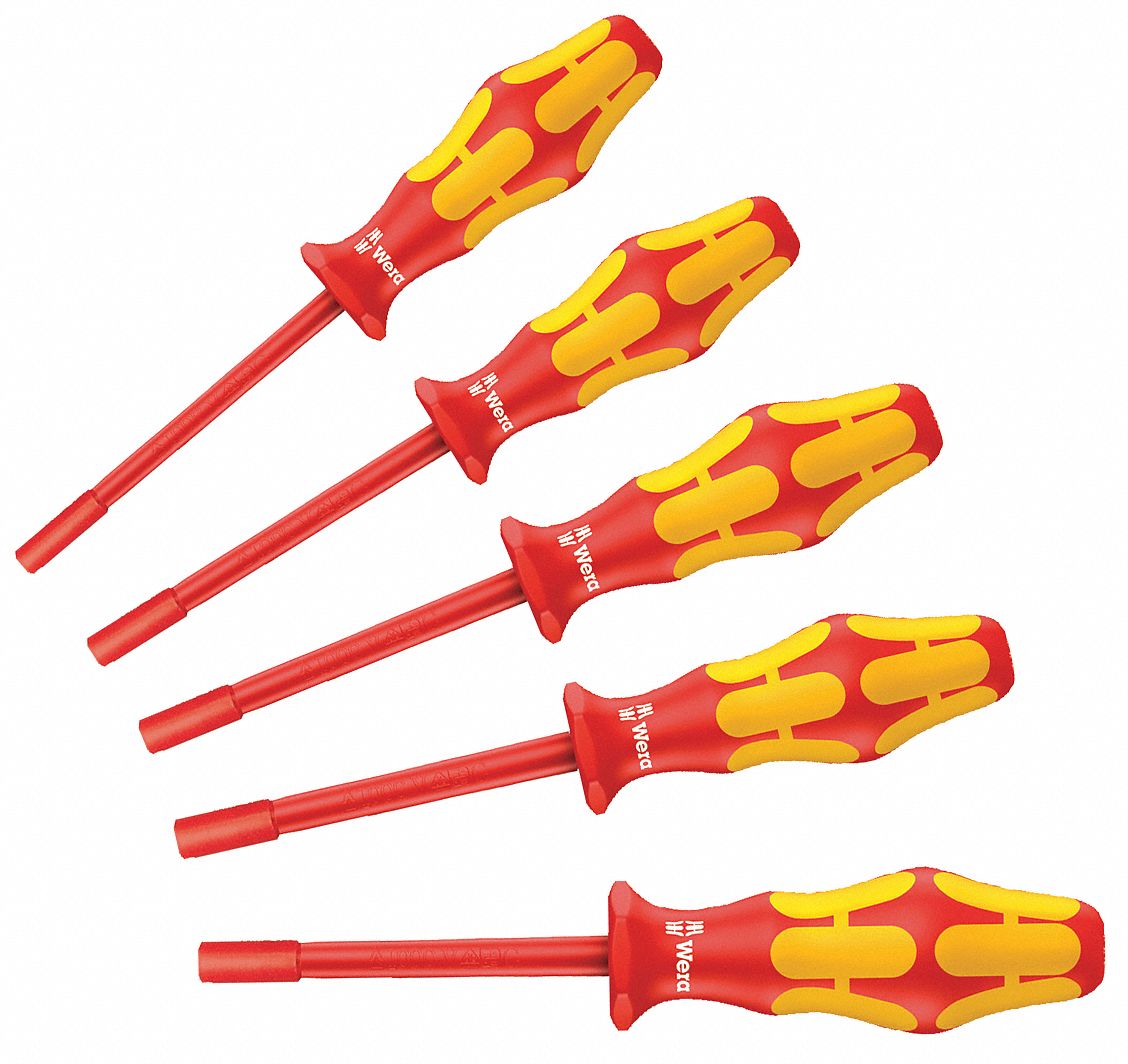 WERA, SAE, 1/2 in/1/4 in/3/8 in/5/16 in/7/32 in Tip Size, Solid Round ...