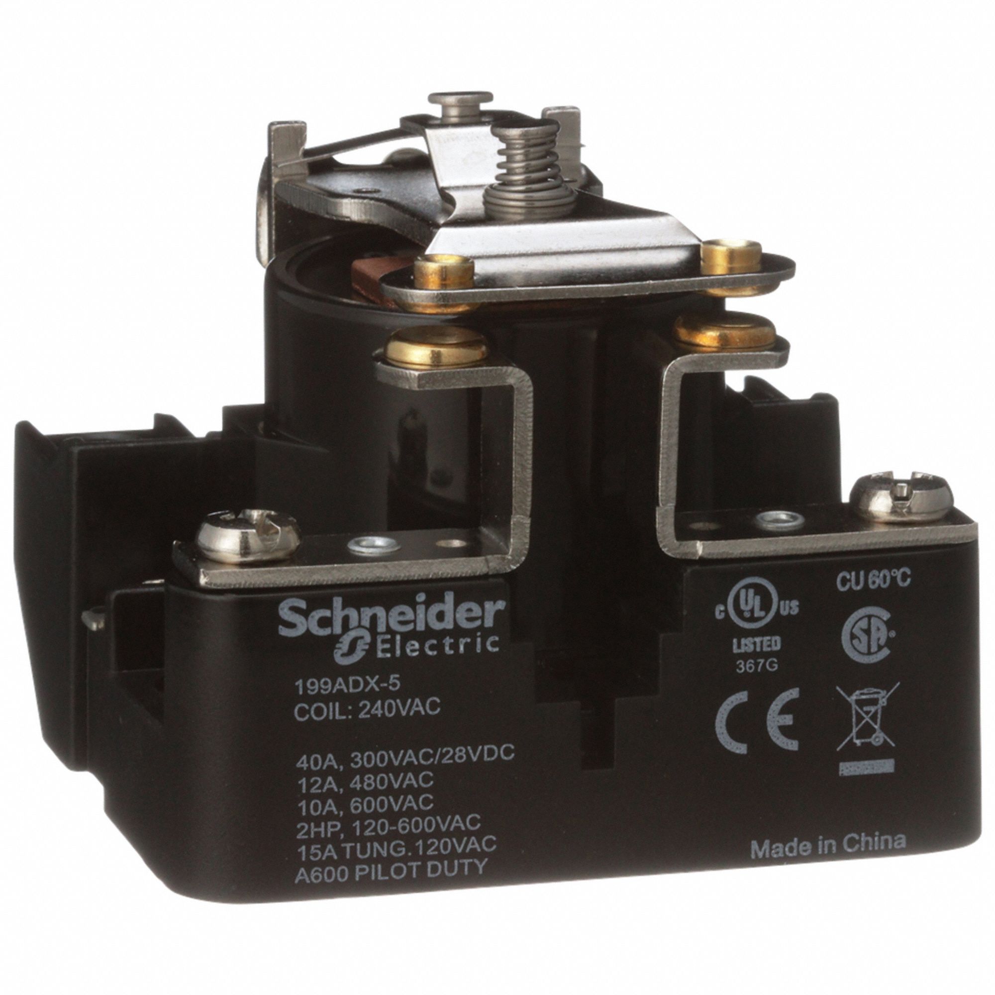 SCHNEIDER, Surface Mounted, 40 A Current Rating, Open Power Relay ...