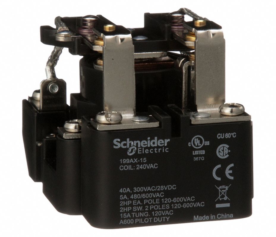 SCHNEIDER Relevador de Energía Abierta 240VCA, Terminales 8, Montaje ...