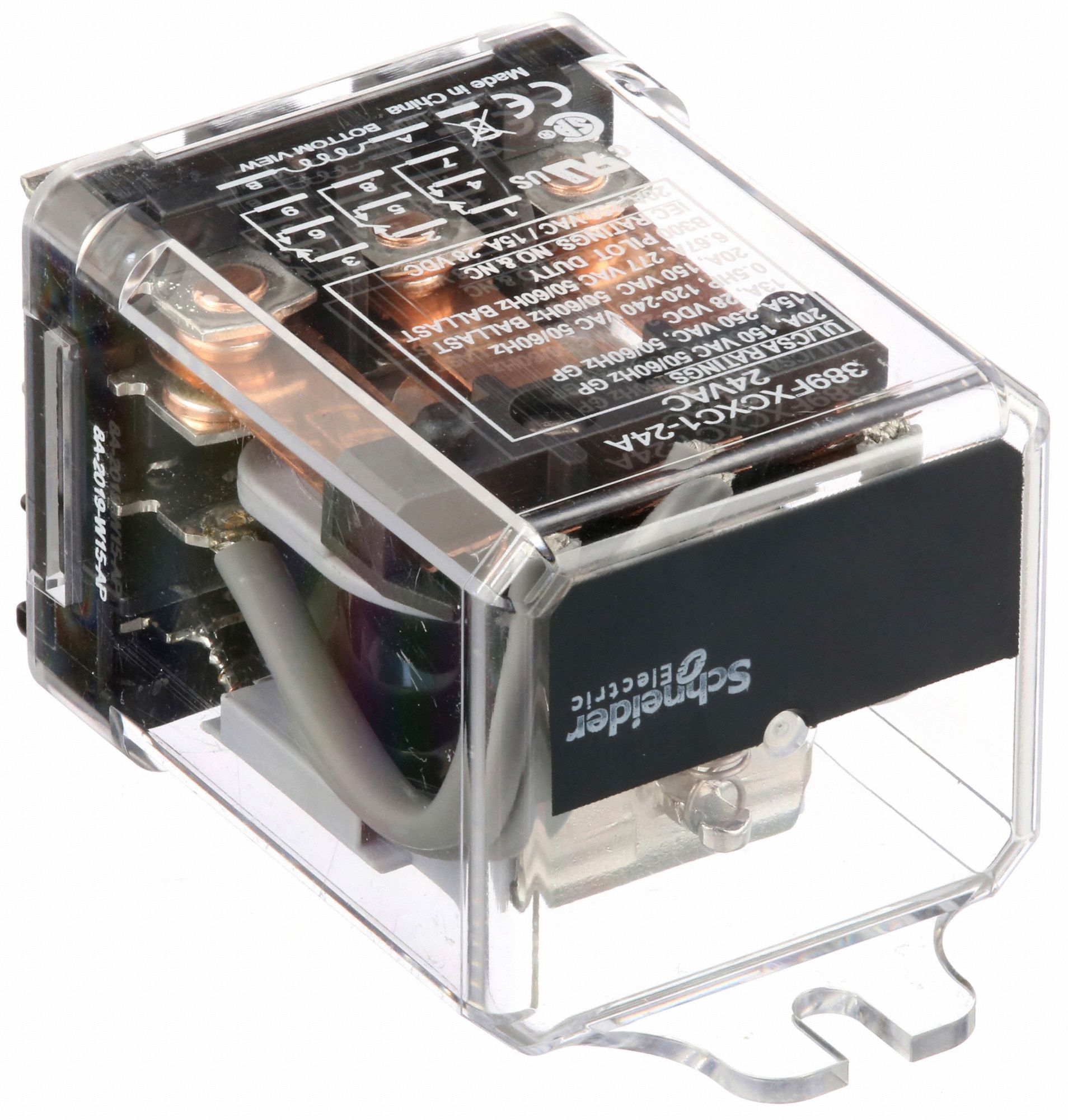 SCHNEIDER ELECTRIC 24V AC, 11-Pin Side Flange Enclosed Power Relay ...