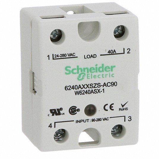 SCHNEIDER, Surface Mounted, 40 A Max Output Current, Solid State Relay ... SCHNEIDER, Surface Mounted, 40 A Max Output Current, Solid State Relay ...