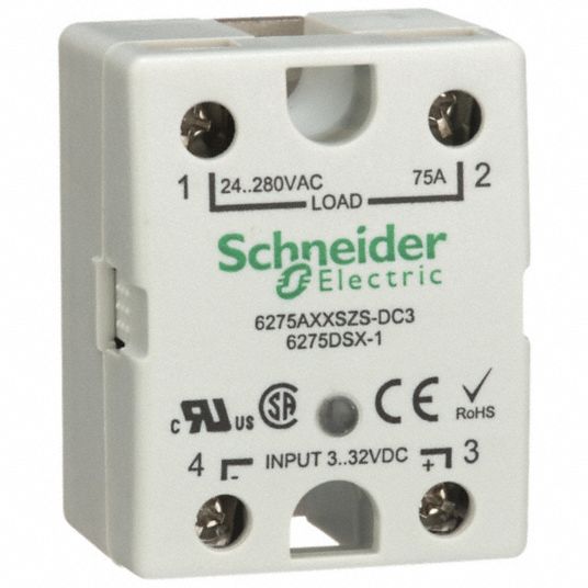 SCHNEIDER, Surface Mounted, 75 A Max Output Current, Solid State Relay ...