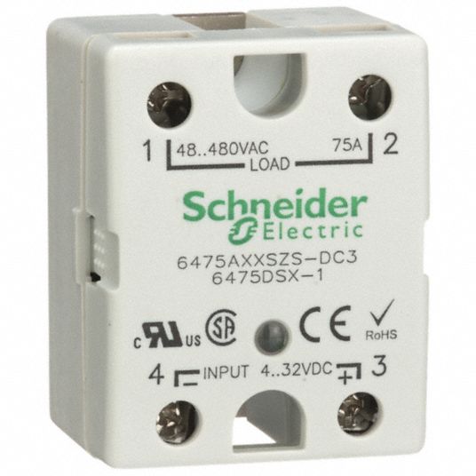 SCHNEIDER, Surface Mounted, 75 A Max Output Current, Solid State Relay ...