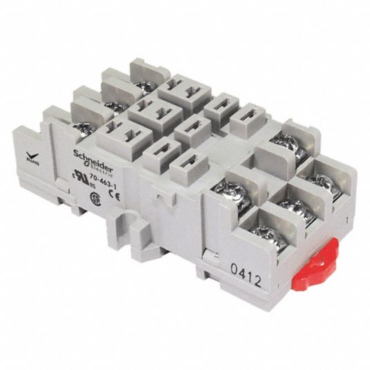 SCHNEIDER ELECTRIC, DIN-Rail Socket Mounting, 11 Pins, Relay Socket ...