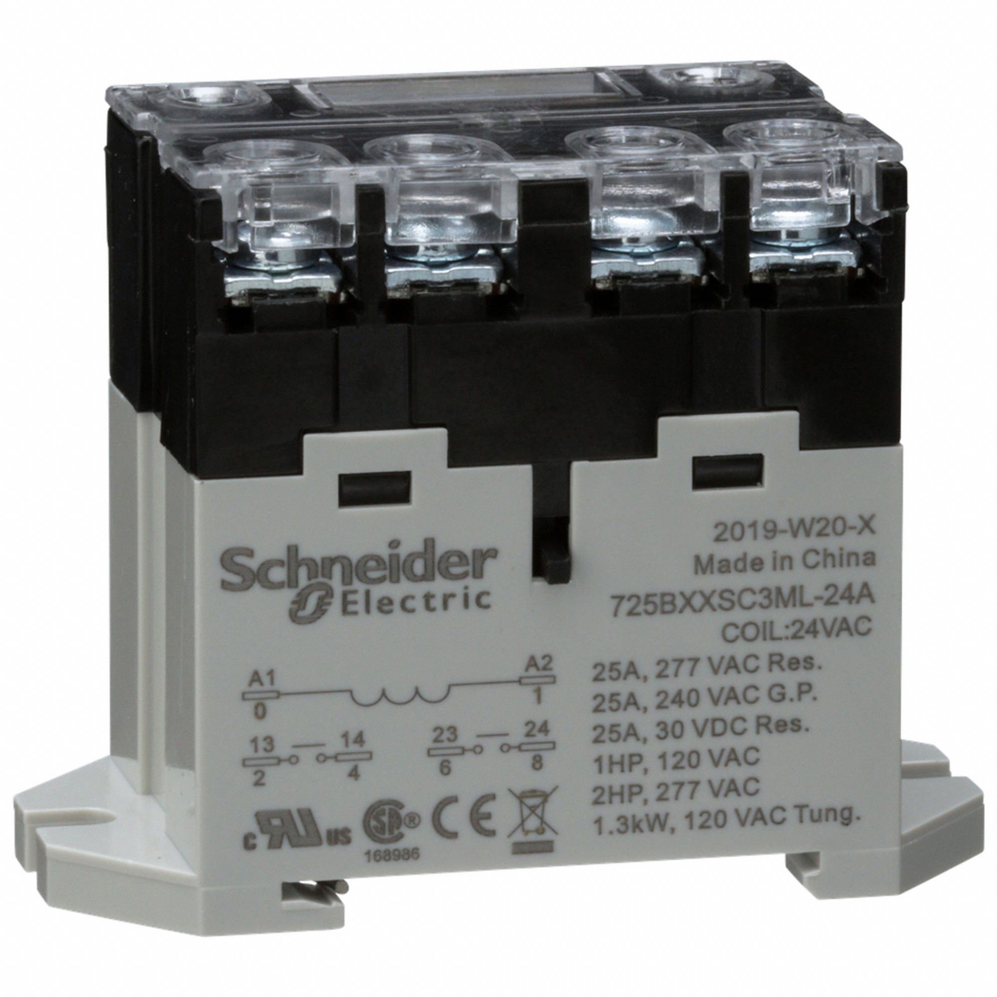 SCHNEIDER, DIN-Rail & Surface Mounted, 25 A Current Rating, Enclosed ...
