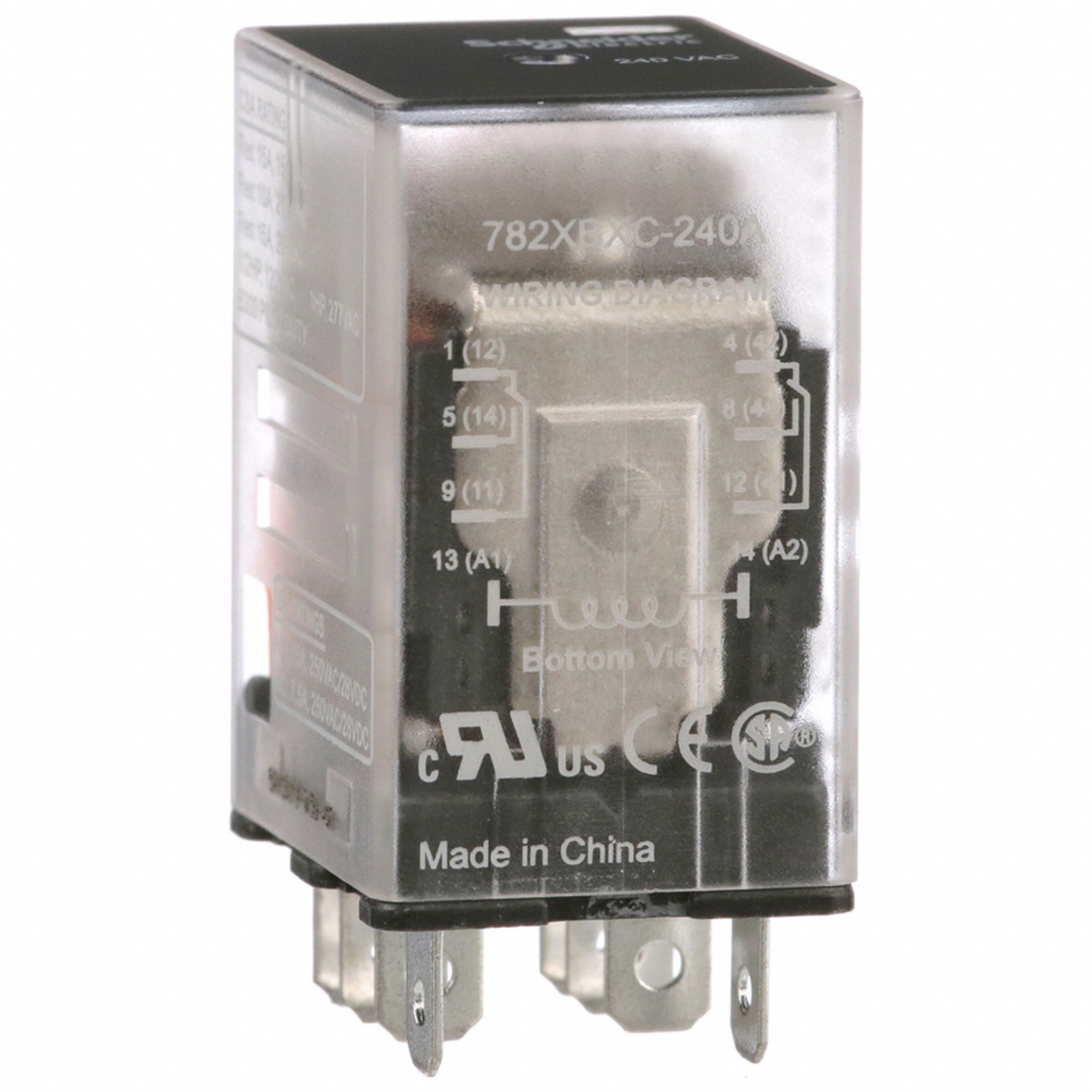 SCHNEIDER, Socket Mounted, 15 A Current Rating, General Purpose Relay - 6CWA1|782XBXC-240A ...